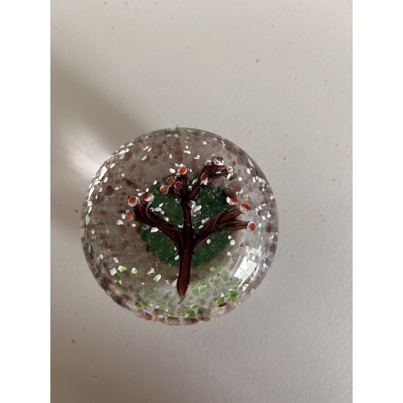 Unmarked | Accents | Blooming Tree Spring Paperweight With White Dots ...